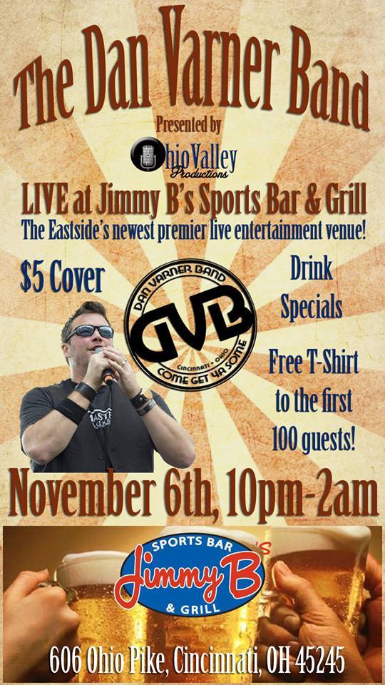 Dan Varner Band – LIVE | Jimmy B's Sports Bar & Grill - Cincinnati